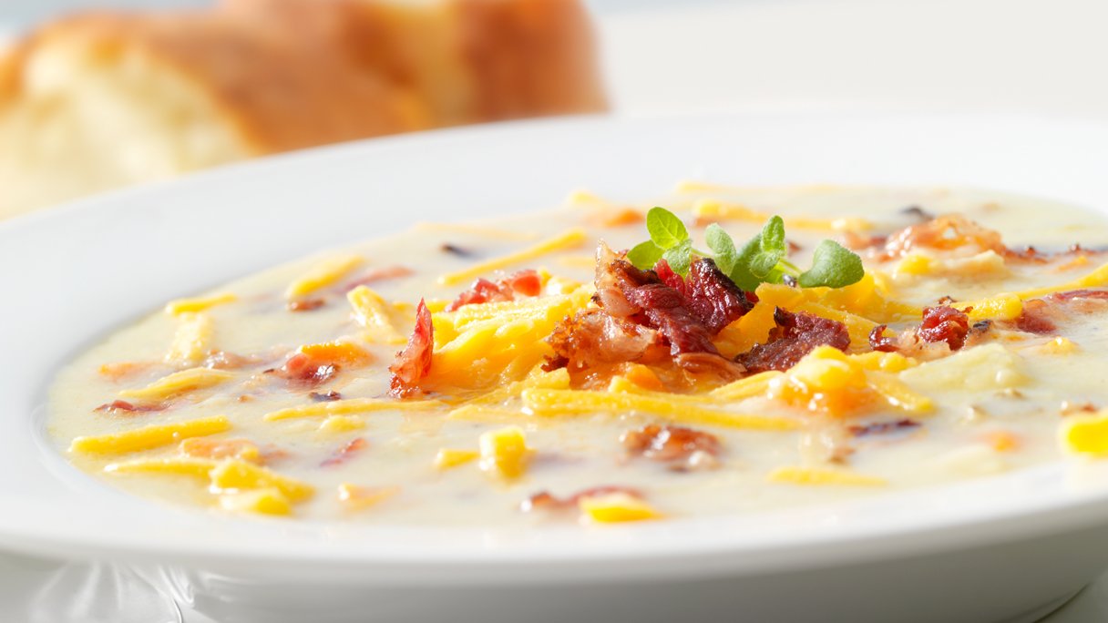 Corn chowder met pittige broodrepen | Gezondheidsnet