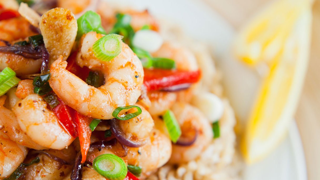Rijst met gegrilde garnalen | Gezondheidsnet
