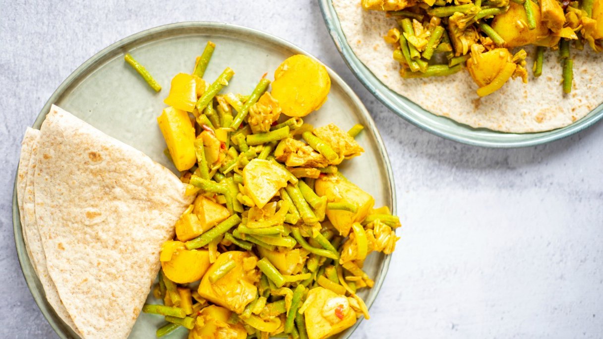 Vegan roti met jackfruit | Gezondheidsnet