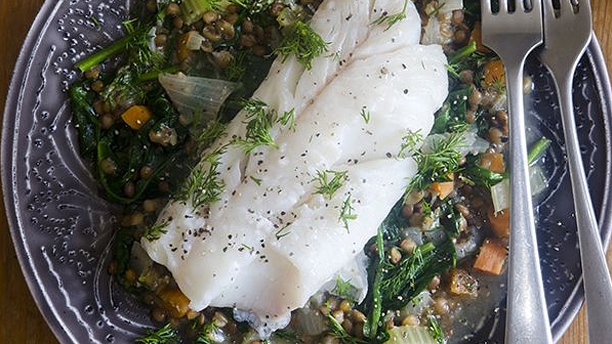 Witvis met kruidige linzen | Gezondheidsnet